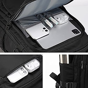 XINCADA Laptop Backpack for Men Women Business Travel Backpacks Water Resistant School Bookbag College Backpack Computer Bag Fits 15.6 Inch Laptop Notebook (Black-Yellow)