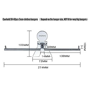 simpletome Clothes Hanger Storage Rack Organizer Wall Mount Adhesive OR Drilling Installation(Human Shape,10.8")