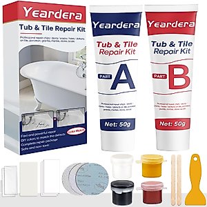 Porcelain Repair Kit, Tub and Tile Repair Kit, Super Strong and Persistent Bathtub Repair Kit, Quartz Countertop Repair Kits for Ceramic, Porcelain, Marble, Quartz, Resin, Acrylic (ceramic repair kit)