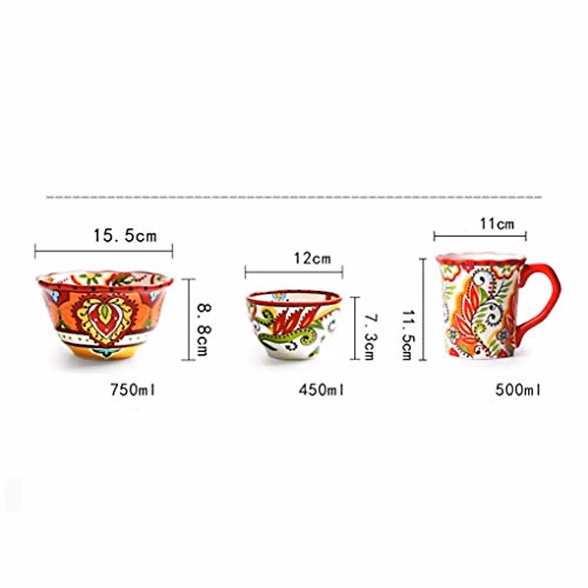 GagalU Porcelain Dinner SetDinner Set,5 Pieces Chic Square Ceramic Dinnerware Set Hand-Painted Underglaze Flower Plate Bowl Mug for 1 Person