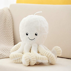 lapeche Plush Cute Octopus Dolls Soft Toy Stuffed Marine Animal for Boys Girls Birthday Presents (White, 16")
