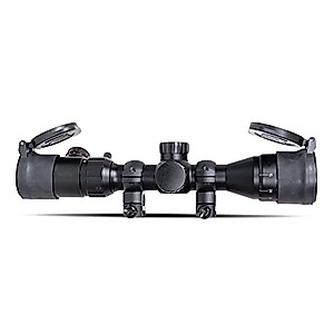 Monstrum 3-9x32 AO Rifle Scope with Illuminated Range Finder Reticle and Parallax Adjustment | Monstrum Flip Up Scope Cover Set | Bundle