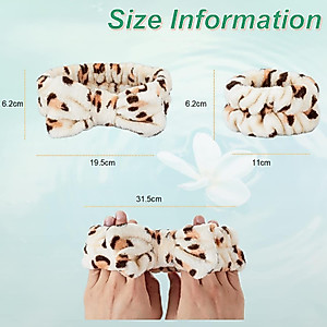 Doromy 6Pcs Headband Wrist Washband Scrunchies Cuffs Reusable Spa Headband Wrist Washband Face Wash Set Towel Facial Makeup Headband High Elastic Hair Band Wristband For Women Girls