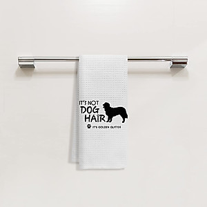 It’s Not Dog Hair It’s Golden Glitter Funny Black Dog Quote Bath Towel,Dog Lovers Gifts Decorative Towel,Dog Mom Girls Gifts