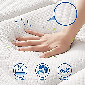 Queen Mattress, DIGLANT 12 Inch Cool Gel Memory Foam Hybrid Mattress, Euro Top Pocket Spring Mattress in a Box, Balance Support & Motion Isolation, Medium Feel Mattress, CertiPUR-US Certified