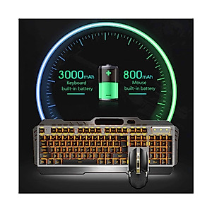 HHWKSJ Gaming Keyboard and Mouse Combo,LED Rainbow Backlit USB Wired Computer Keyboard 104 Key,Spill-Resistant Design,Ergonomic Wrist Rest Keyboard Mouse Set for Windows PC Gamer. (Color : A)