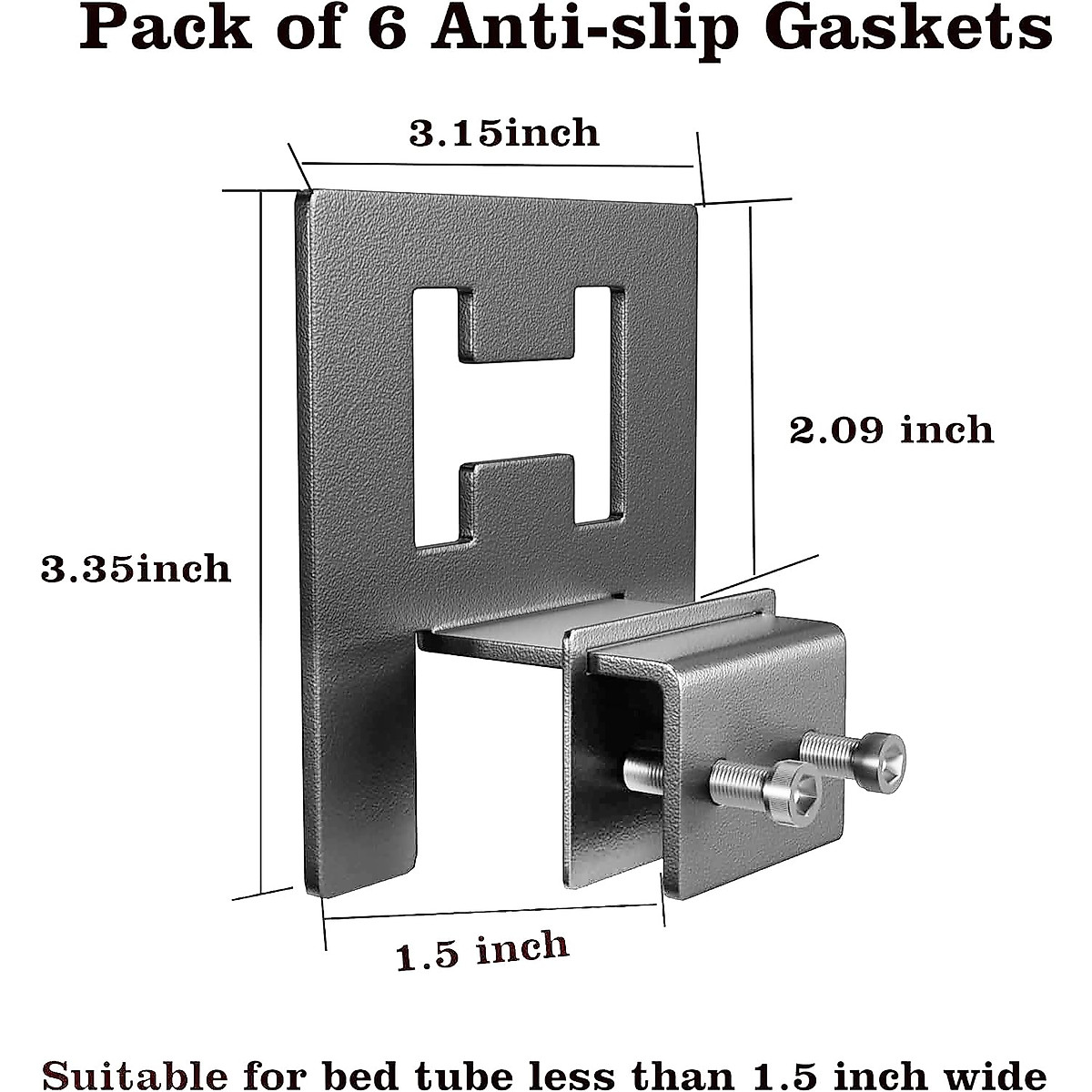 KR. LIF Non Slip Mattress Gaskets - 6 PCS Adjustable Size Mattress Holder for Metal Bed Frame, Heavy Duty Anti-Slip Mattress Gripper and Retainer Bar, Mattress Slide Stopper