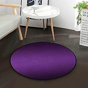 Purple Round Area Rug Ombre Coffee Table Mats for Study Bedroom Office Meeting Living Room Diameter 3 ft