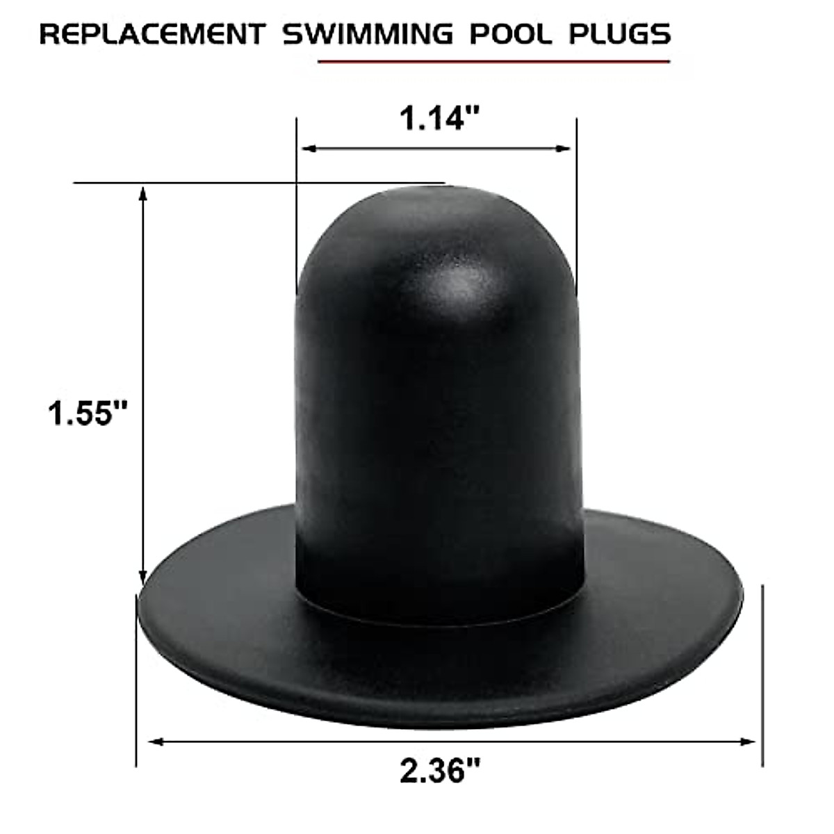 SKARUMMER Pool Wall Plug Replacement for Intex Bestway Coleman Summer Escape Ground Swimming Pools Filter Pump Strainer Hole Plug Stopper (4 Pack Black)