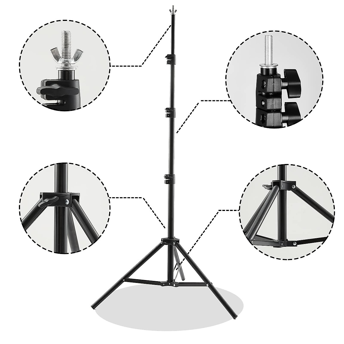 T Shape Backdrop Stand Kit 3.3 * 6.6FT, Adjustable Background Support Stand Kit with 2 Spring Clamps for Parties, Wedding, Photography, Decoration, BEIYANG