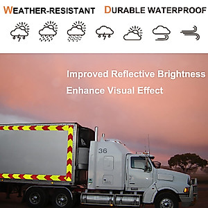 MOLTRES Waterproof Reflective Tape,Red & Yellow 2inch X 30Feet Conspicuity Adhesive Safety Tape,High Visibility Arrow Hazard Warning Reflector Tapes for Trucks Trailer Vehicle Outdoor Signs