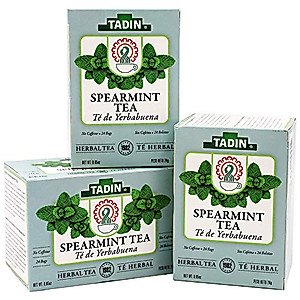 Tadin Spearmint Tea, Helps Relieve Stomach Pain and Indigestion, 24 Count (Pack of 3)