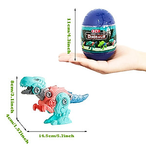 BEIGUO 4 Pack Jumbo Dinosaur Eggs with Take Apart Dinosaur Toys Building Toys for Kids Boys Girls Easter Basket Stuffers Gifts