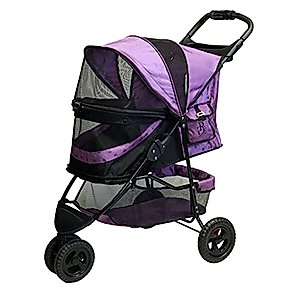 Pet Gear No-Zip Special Edition 3 Wheel Pet Stroller for Cats/Dogs, Zipperless Entry, Easy One-Hand Fold, Removable Liner, Cup Holder, 4 colors