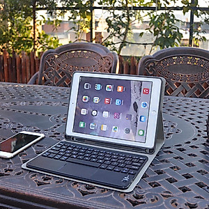 eoso iPad Keyboard Case for iPad Mini 4/iPad Mini 5 iPad Cover with Keyboard Built-in Touchpad & Pencil Holder (Black)