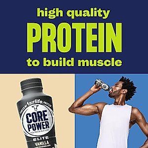 Core Power Fairlife Elite 42g High Protein Milk Shake Bottle, Ready To Drink for Workout Recovery, kosher, Liquid, Vanilla, 14 Fl Oz (Pack of 12)