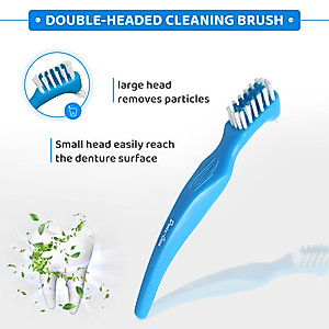 Denture Cleaner Tablets Fresh Mint Equate 240 Count With Dentu-Care Denture Retainer Cleaning Cup Case Bath With Basket Lid and Denture Brush