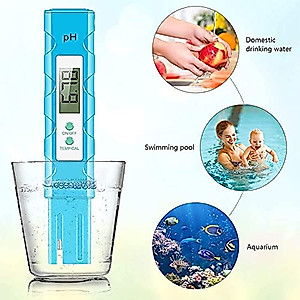 YUESFZ Precise Digital PH Meter, Professional PH Meter 0.01 PH High Precision Water Quality Tester with 0-14 PH Measurement Range, Suitable Practical Water Quality Detector