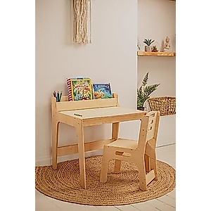 WOOD&ROOM Table with Chair for Children Room, Table for Learnig, Sturdy Table with Chair for Kids, Montessori Table, Art Table with Chair