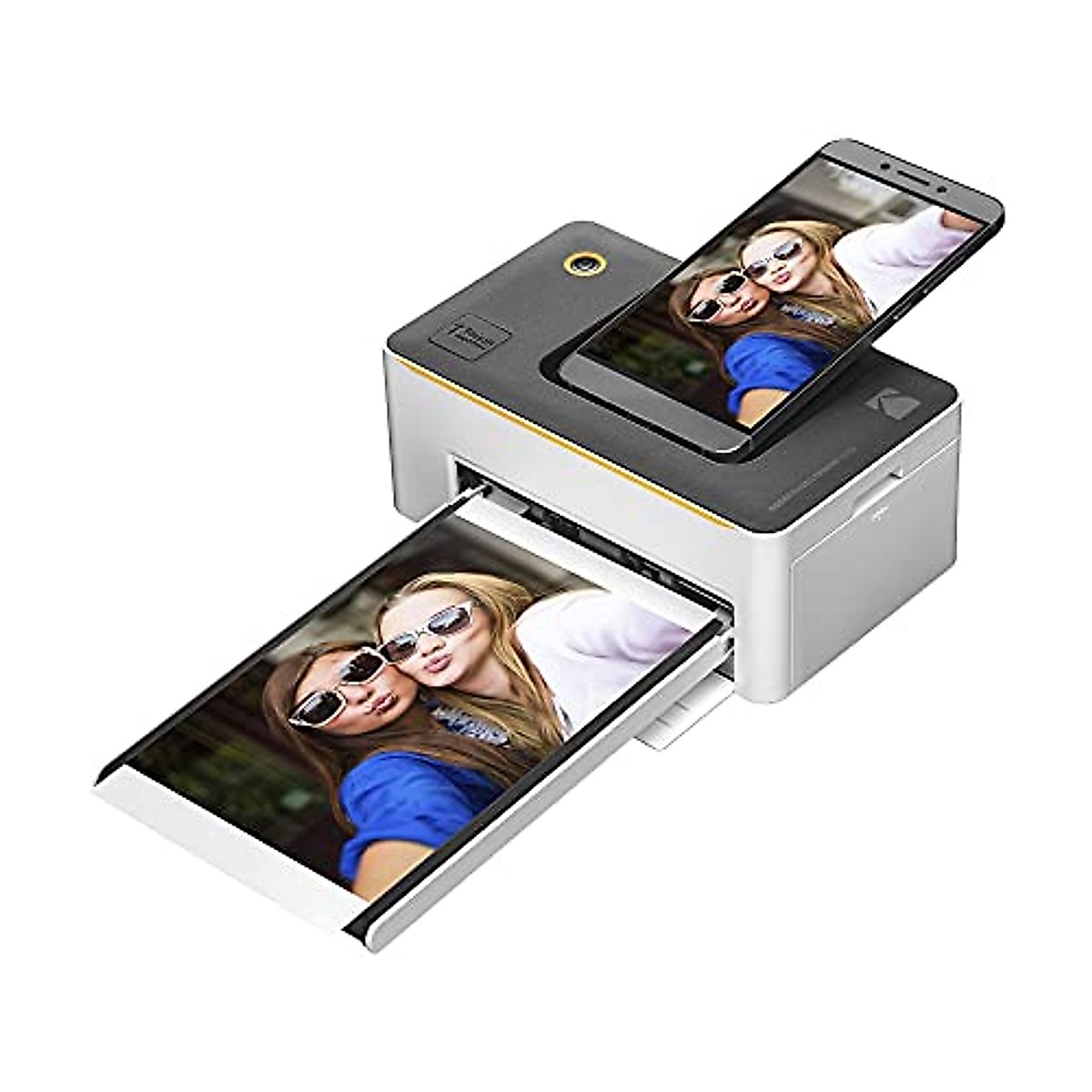 Kodak Dock Premium 4x6” Portable Instant Photo Printer (2022 Edition) Bundled with 130 Sheets | Full Color Photos, 4Pass & Lamination Process | Compatible with iOS, Android, and Bluetooth Devices