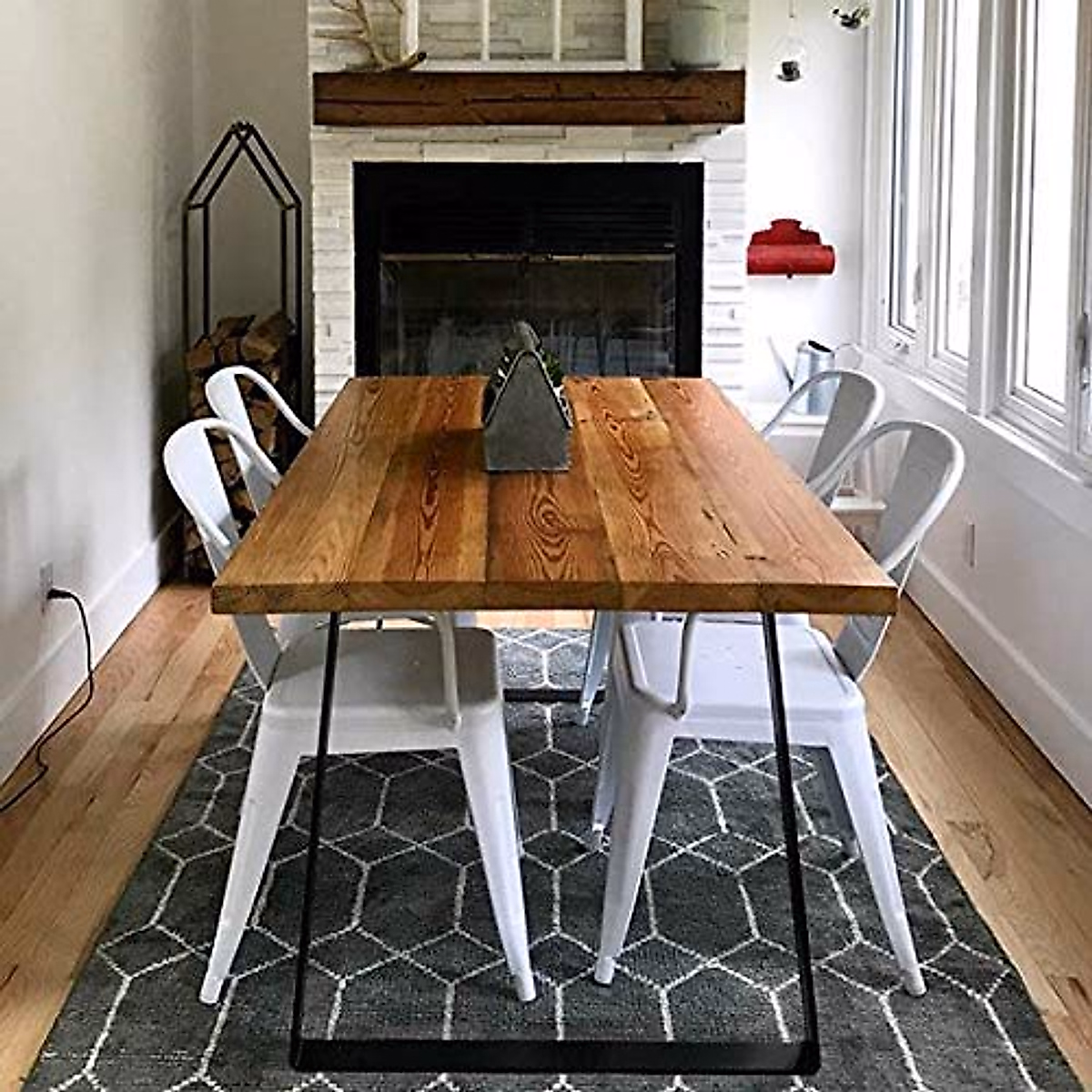 Wide Base Trapezoid Steel Dining Table Legs-Choose Your Height and Width