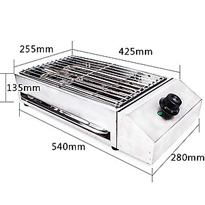 PIAOCAIYIN Gas BBQ Grill, 2 Burner LPG portable grill, Stainless Steel Camping Party BBQ Tabletop, Adjustable Height Propane Tabletop Gas Grill, Smokeless Outdoor Barbecue Cooker for Camping Cooking