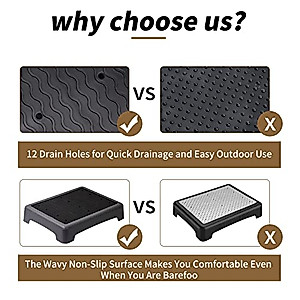 Fotree One Step Stool, Non-Slip Mobility Step Platform for Senior ＆ Adults, Safety Step Platform for Stair, Car, Bed, Chair, Shower, Bathtub, Outdoor, 3.5 Inch High Rise Stairs 440 Lbs Capacity