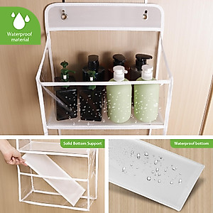 KEEGH Over The Door Organizer Bathroom with Waterproof Pockets, 5 Shelf Over The Door Storage, Behind Door Storage for Bathroom, Closet, Bedroom, Pantry, Nursery