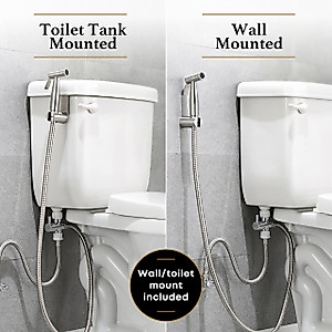 Purrfectzone Bidet Sprayer for Toilet, Handheld Sprayer Kit, Hand Held Bidet, Cloth Diaper Sprayer Set - Easy to Install - Stainless Steel