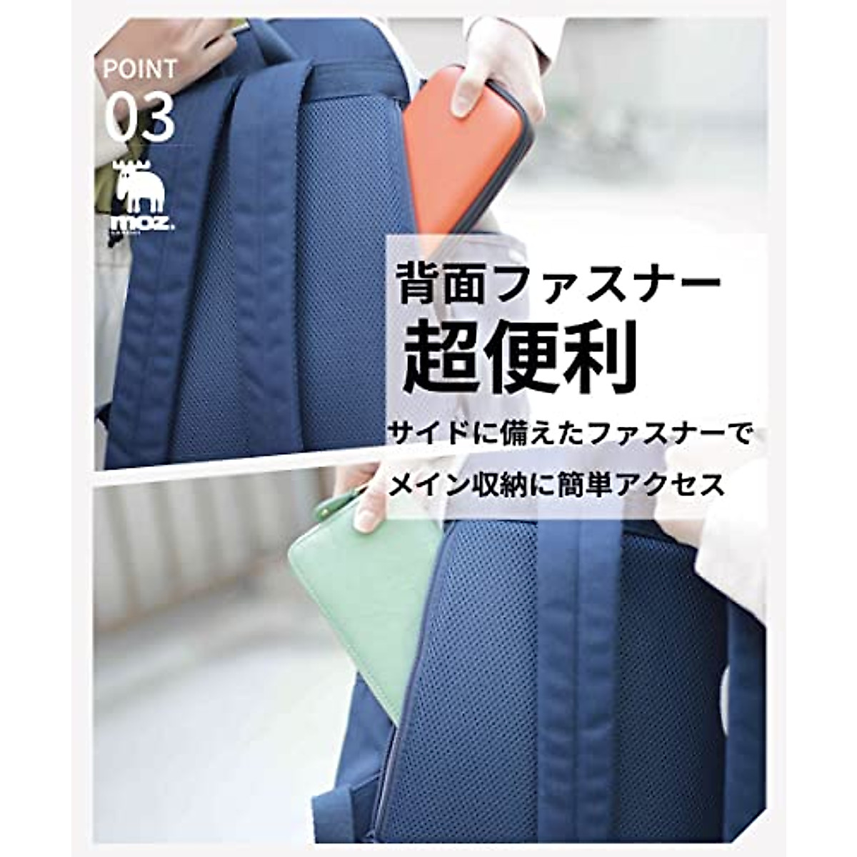 Moz ZZEI-05 Round Backpack, Backpack, Women's, Men's, Unisex, Large Capacity, Lightweight, Reflector, Black