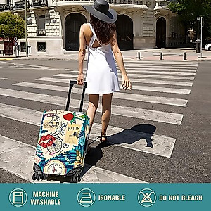 Lefowru Luggage Cover Protector Travel Suitcase Covers Protective Skin for Carry On Baggage Fit 18-20 Inch Luggage