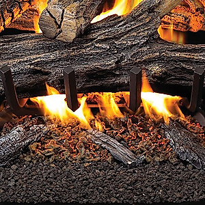 ProCom WAN18N-2 Natural Gas Vented Fireplace Logs Set with Match Light, 45000 BTU, Heats up to 1650 Sq. Ft, Realistic Painted, 18 Inches