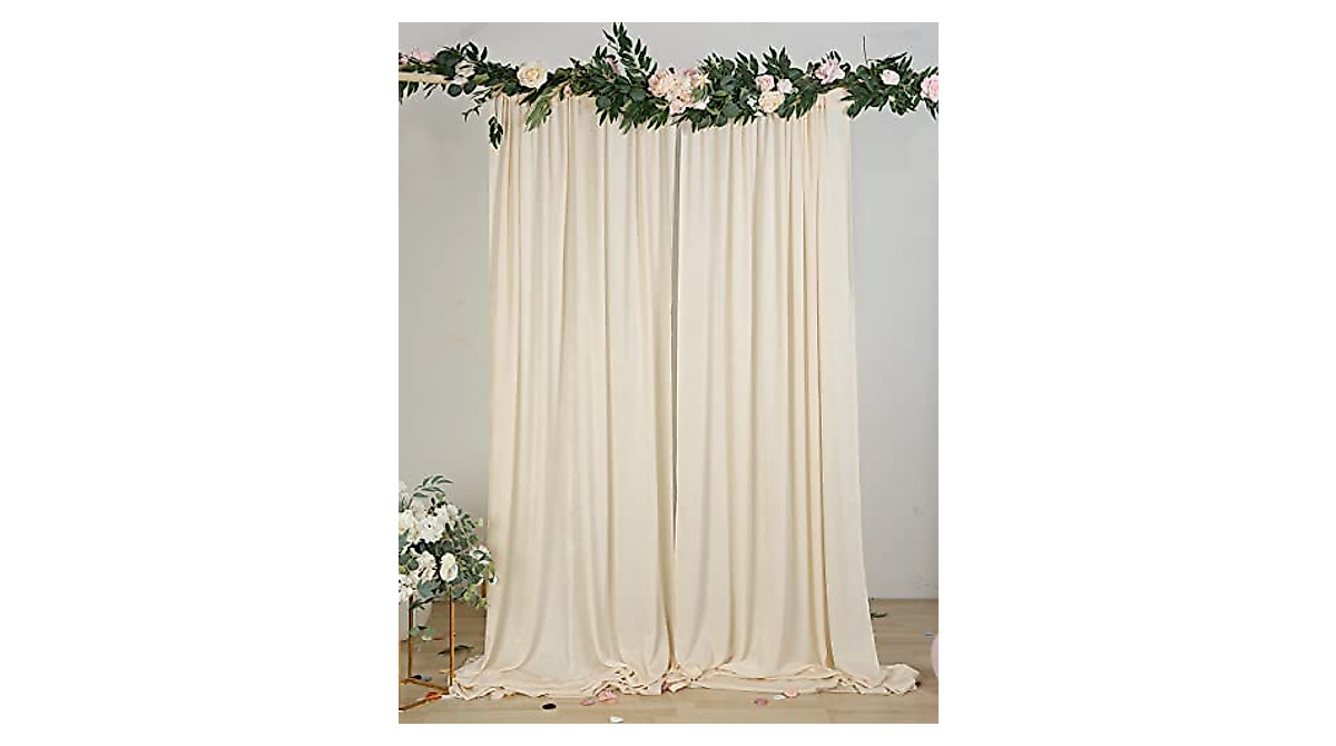 Elegant Butter Cream Wedding Backdrop Curtains - Cytdkve