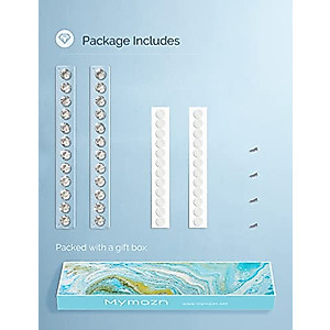 Mymazn 2 Pack Necklace Hangers Acrylic Necklaces Holder Wall Mounted Jewelry Organizer Hanging with 12 Diamond Shape Hooks, Jewelry Hangers for Necklace, Gift for Girls Women