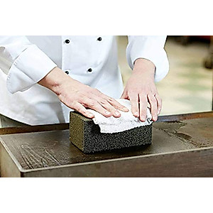 Grill Brick Commercial Grade Grill Cleaning Stone Pumice. For use on Grills, flat tops, griddles, and more. Cleans, Repolishes, and Sanitizes. Effectively Removes Cooked on Dirt, Grime, and Grease.