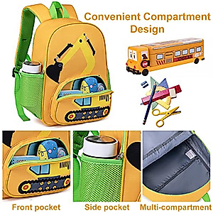 LOIDOU Toddler Backpack Boys 15 Inch Kids Preschool Kindergarten School Backpack Book Bag for Daycare Nursery Travel with Chest Strap，Fits 3 to 8 years old