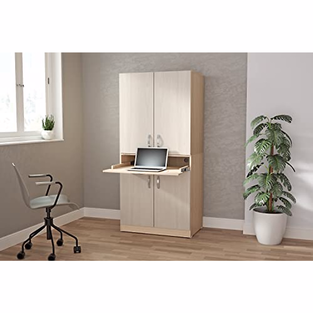 Inval AM-16423 Computer Desk, Washed Oak/Beech