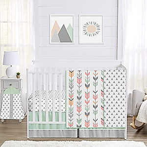 Coral and Mint Woodland Mod Arrow Foldable Fabric Storage Cube Bins Boxes Organizer Toys Kids Baby Childrens for Collection by Sweet Jojo Designs - Set of 2