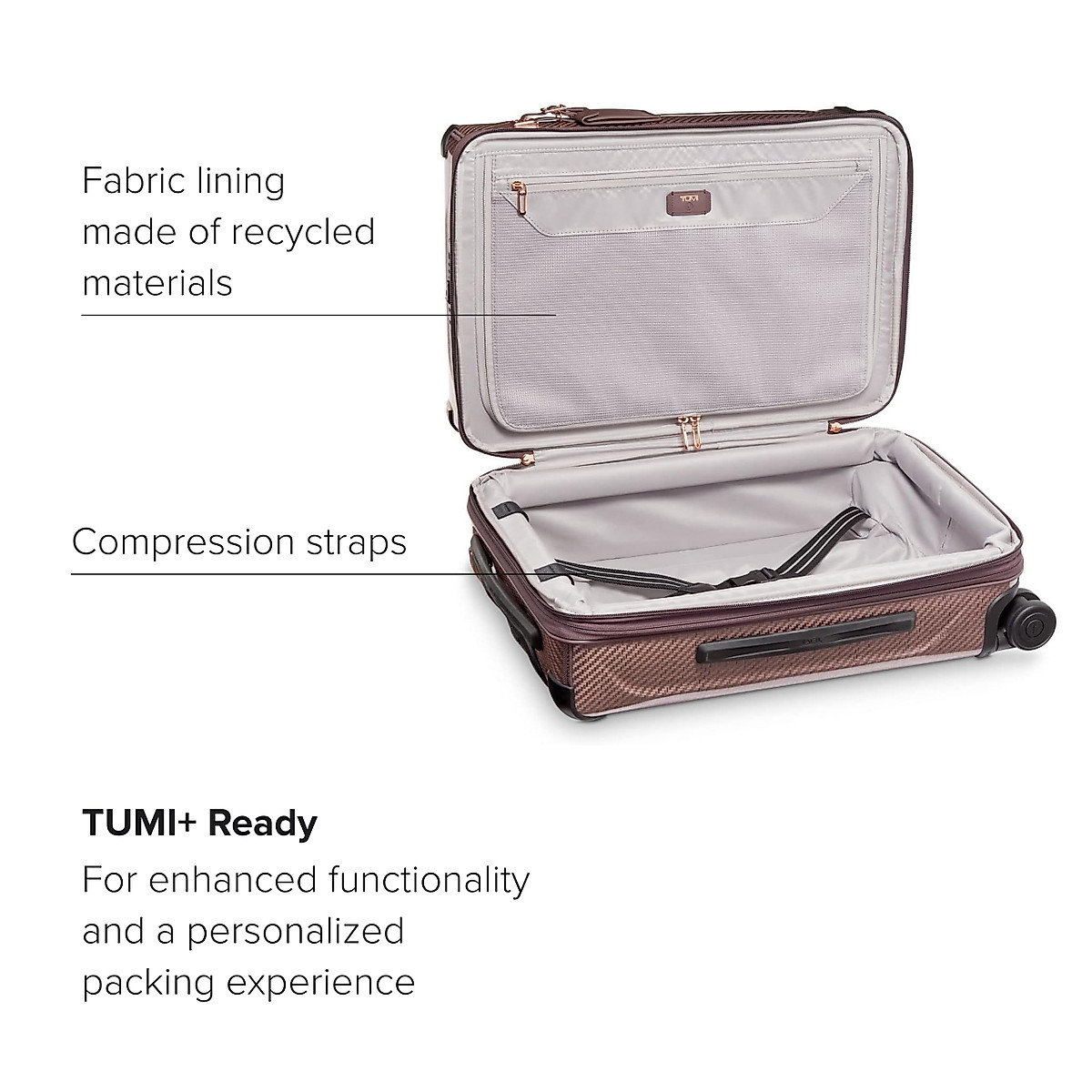 TUMI - Tegra-Lite International Expandable 4 Wheeled Carry-On - Carry On Luggage with Spinner Wheels & TSA Luggage Lock - Blush