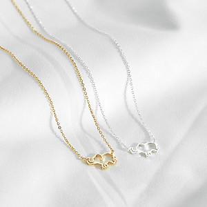 Fettero Elephant Necklace for Women Gold Open Pendant Dainty Chain 14K Gold Plated Minimalist Simple Cute Animal Jewelry Gift