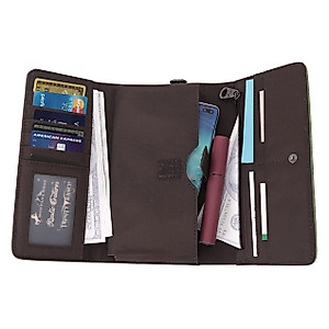 Montana West Clutch Style Secretary Wristlet Wallet Bundled w Purse Light Key Chain (Tan Angel Wins)