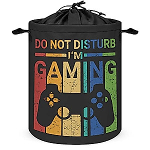 Retro Gamer Laundry Basket Boys Laundry Hamper Gaming Decor Small Dirty Clothes Hamper Collapsible Storage Organizer Bag Video Game Room Accessories and Decor