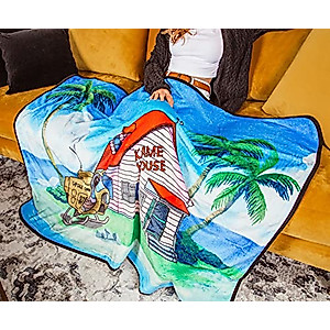 Dragon Ball Z Kame House Plush Throw Blanket | Fleece Blanket Cover, Cozy Sherpa Wrap For Sofa And Bed, Home Decor Room Essentials | Anime Manga Gifts And Collectibles | 45 x 60 Inches