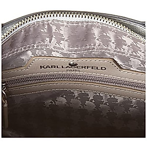 Karl Lagerfeld Paris Womens Hb Satchel, Almd/Khk/Slvr, One Size US