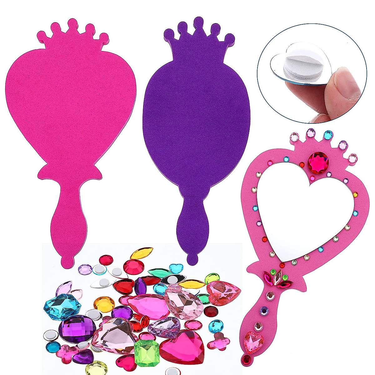 RICHNESS Little Girls Princess Mirrors Make Your Own Mirrors Princess Party Favors Pack of 6