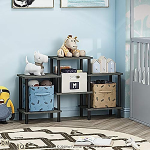 Furinno Turn-N-Tube DIY Multipurpose Combination Rack, French Oak Grey/Black