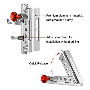 Leopauto Vehicle Fire Extinguisher Mount Bracket, Aluminum Adjustable Quick Release Roll Bar Fire Extinguisher Bottle Mount with 8 Clamps, Compatible with Jeep Wrangler JK TJ Rubicon UTV, Silver
