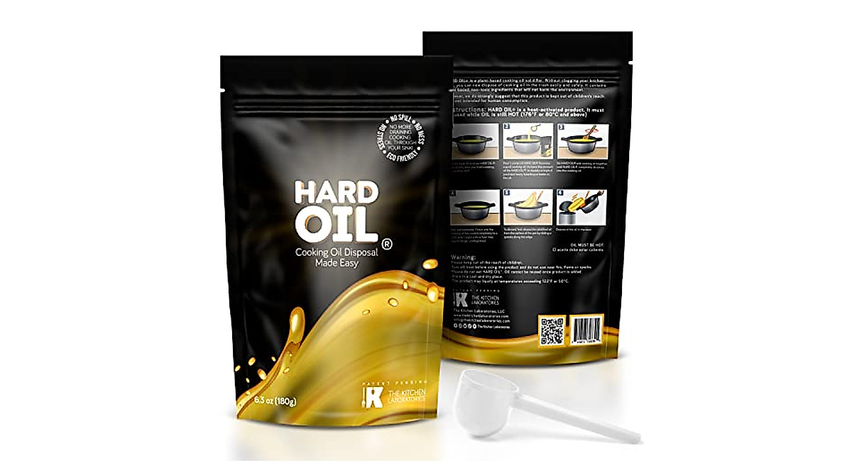 HARD OIL Cooking Oil Solidifier - Hardens Up to 18 Cups | Eco-Friendly
