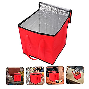 ULTECHNOVO 1pc Portable Cooler Bag Collapsable Cooler Shopping Tote Bag Portable Heating Lunch Box Insulated Pizza Bag Cold Delivery Bag Heated Lunchbox Pizza Insulation Tote Lunch Bag Food