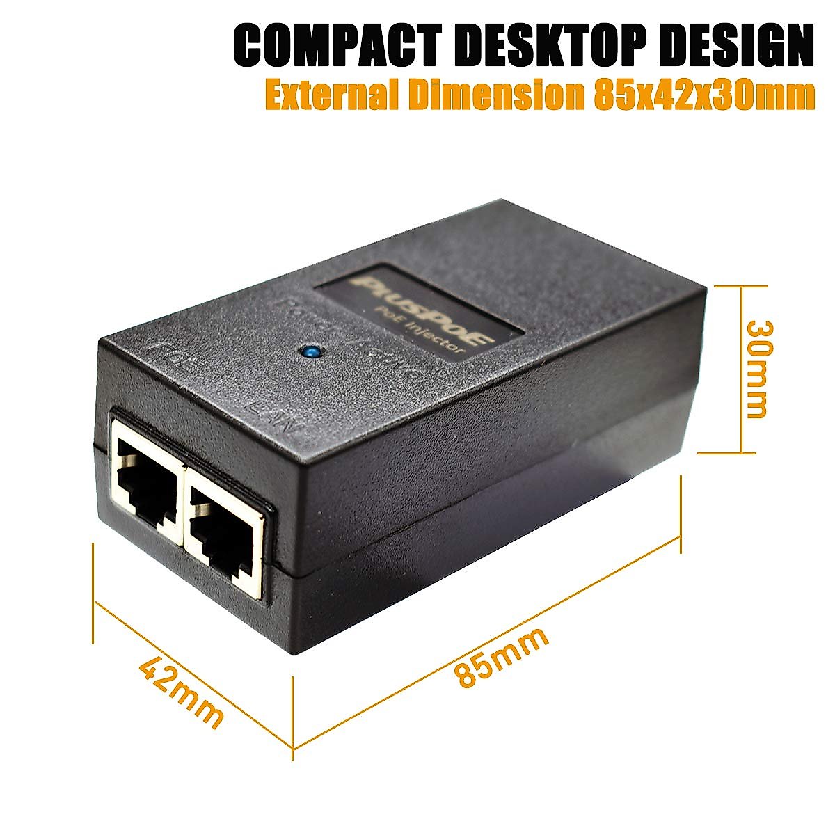 PoE Injector, 48V Power Over Ethernet Adapter, 10/100Mbps IEEE802.3af/at Compliant for Most Polycom/Aastra/Ubiquiti/Amcrest/Realink IP Camera and Phones